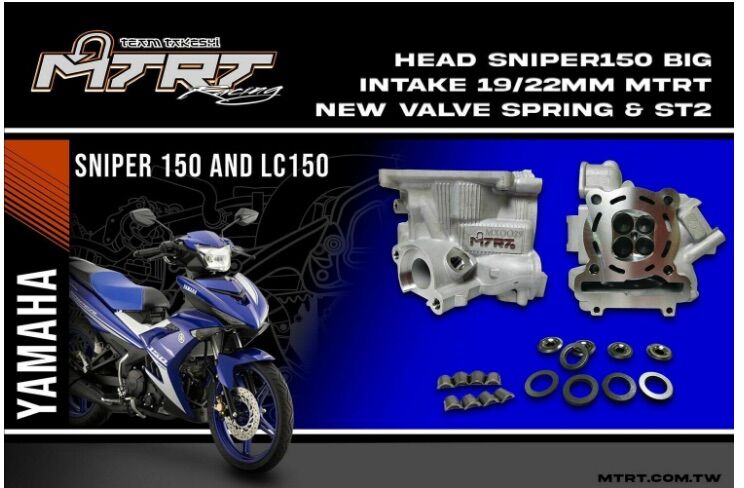 MTRT Sniper 150 v1/v2 Cylinder Head Set 19/22 Intake/Exhaust | Lazada PH