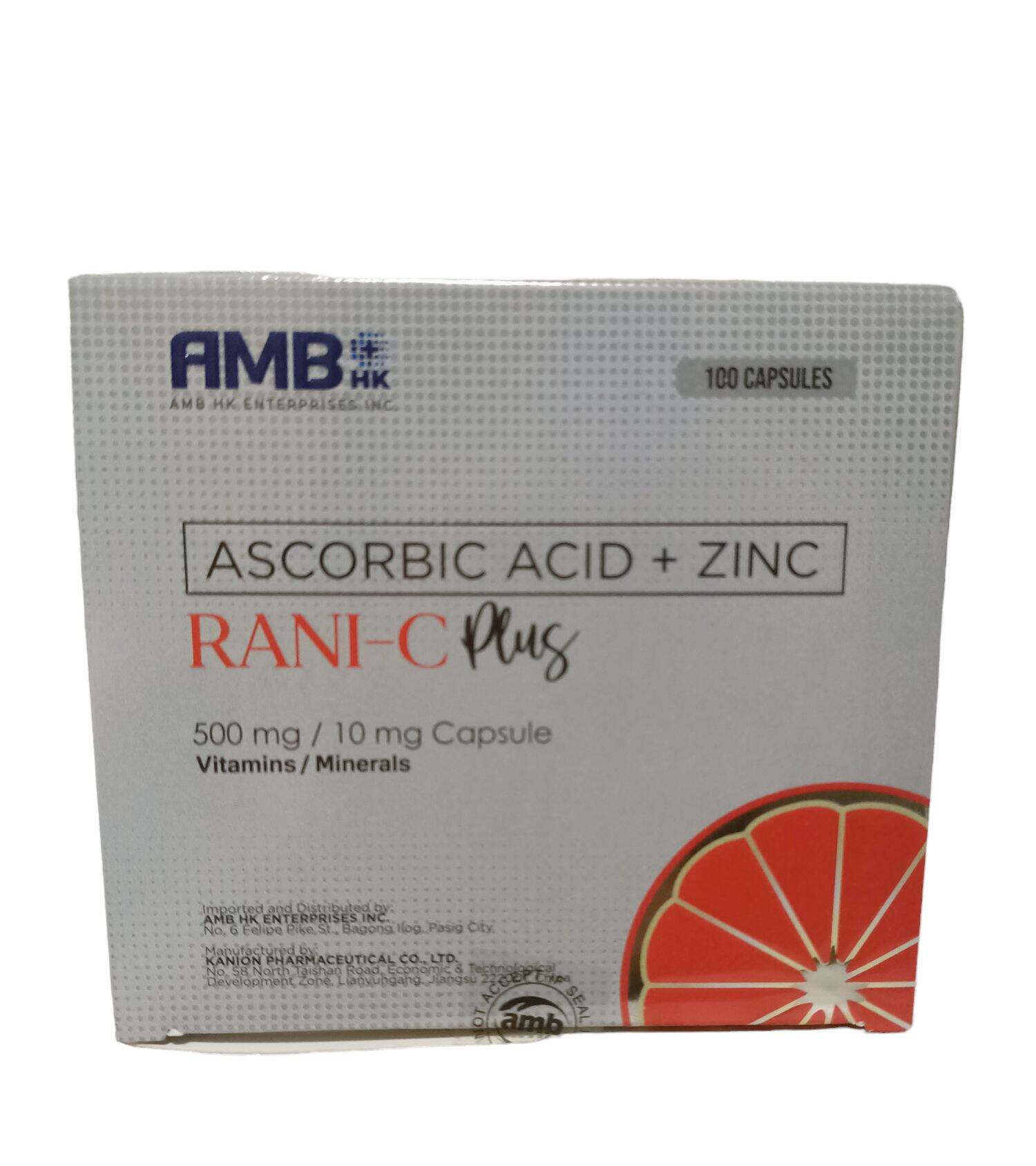 IMMUMAX / MEEDZINC / RANI C PLUS Ascorbic Acid + Zinc 500mg/10mg 100's ...