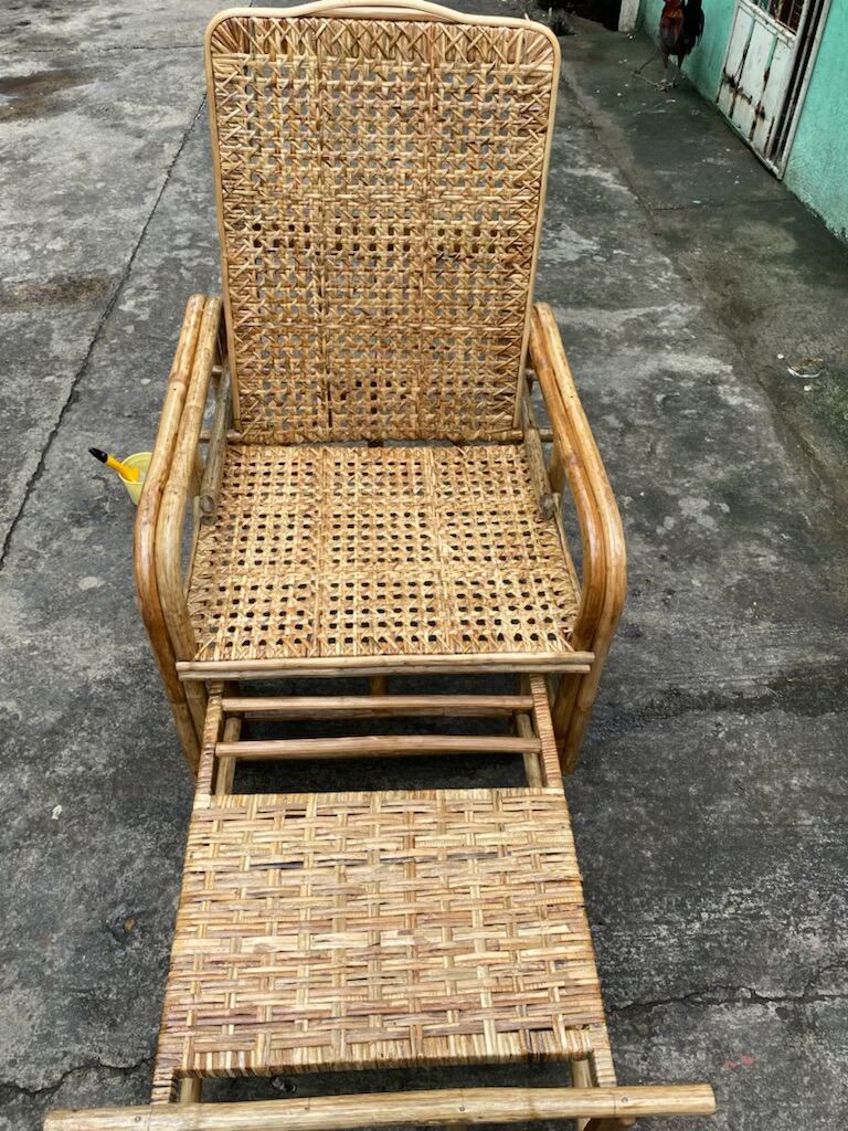 Rattan Reclining Chair Bed / Rattan Adjustable Chair Bed / Rattan Chair ...
