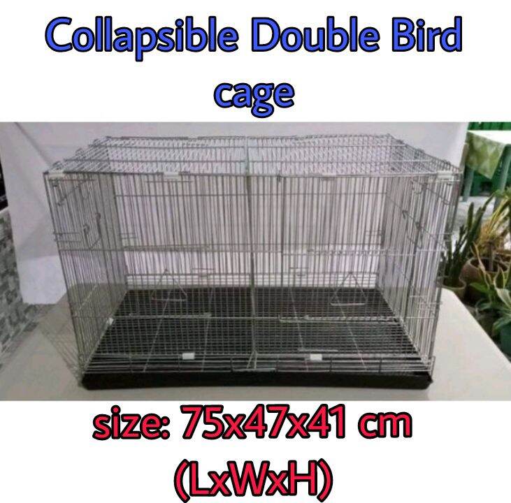 Bird cage collapsable single or double galvanized cage | Lazada PH