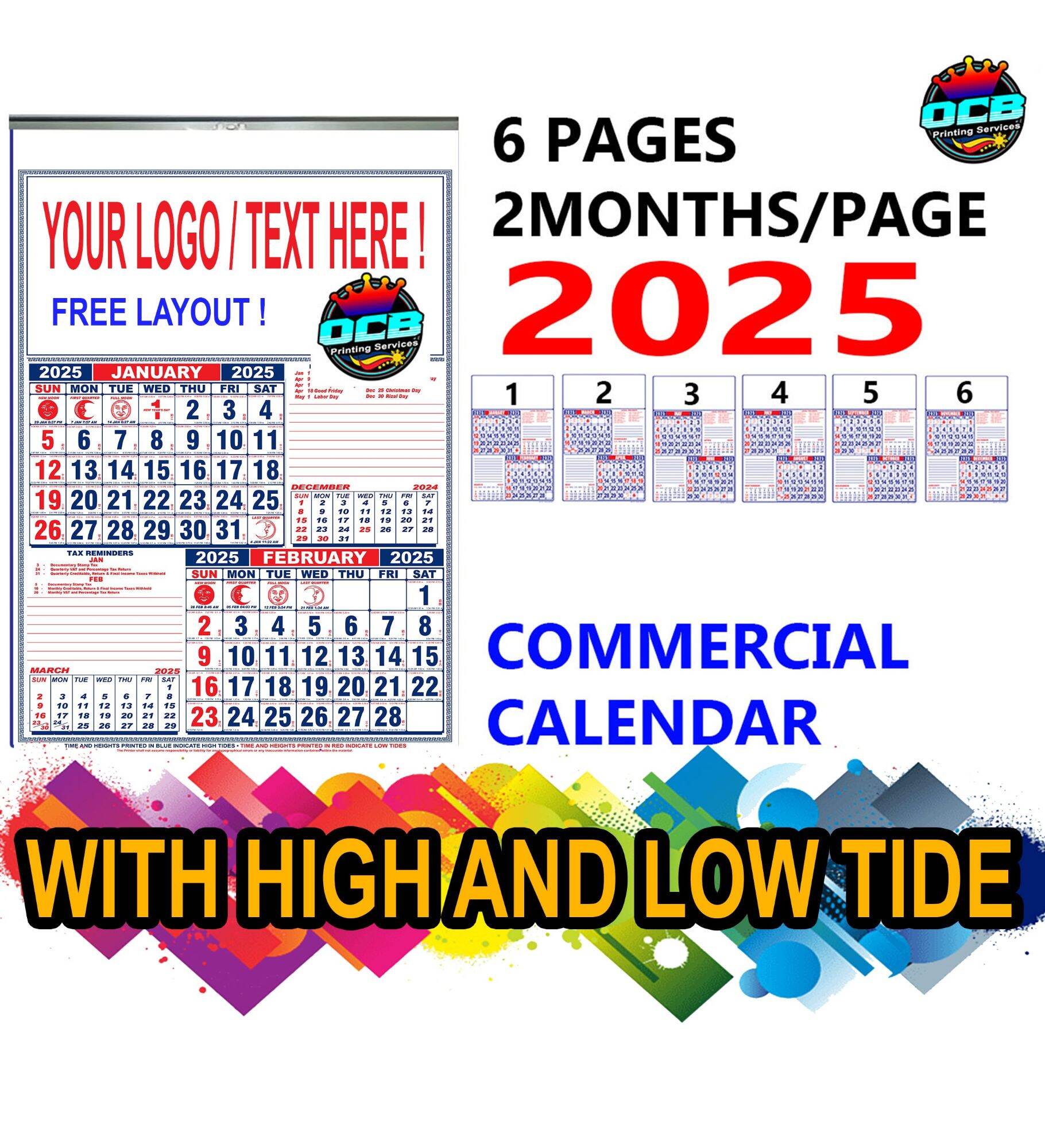 COMMERCIAL CALENDAR 2025 PERSONALIZED | Lazada PH