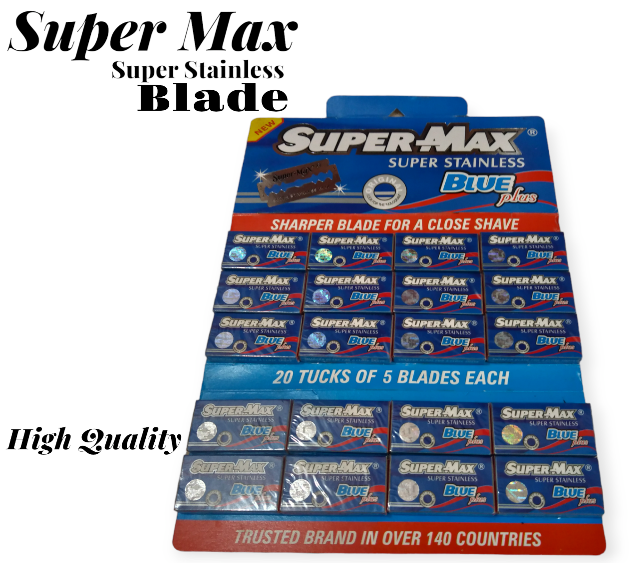 "BLADE" Super Max "Super Stainless" (20 tucks/5pcs blade each tuck ...