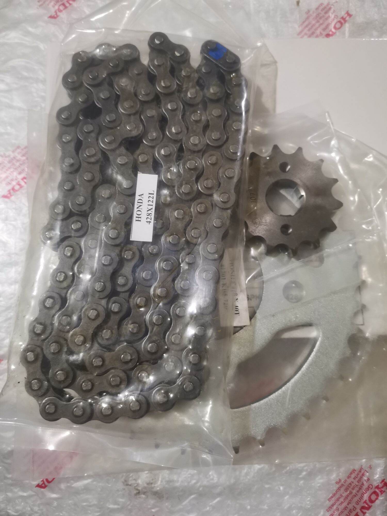 SPROCKET SET COMPLETE TMX155, TMX125 GENUINE (40T,15T, CHAIN 122L ...