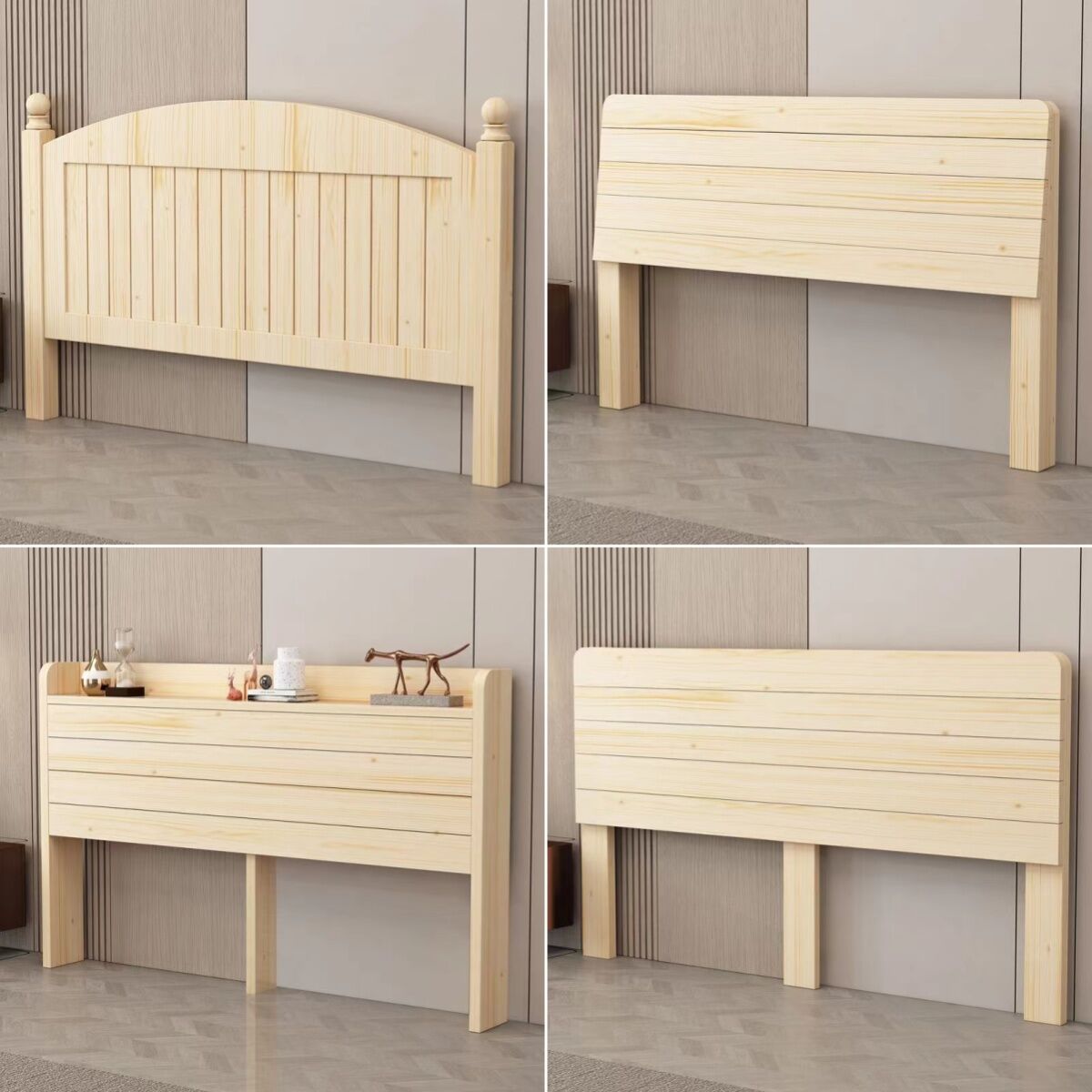Solid Wood Bed Headboard Single Person 1.5 Meters Double Person 1.8 ...