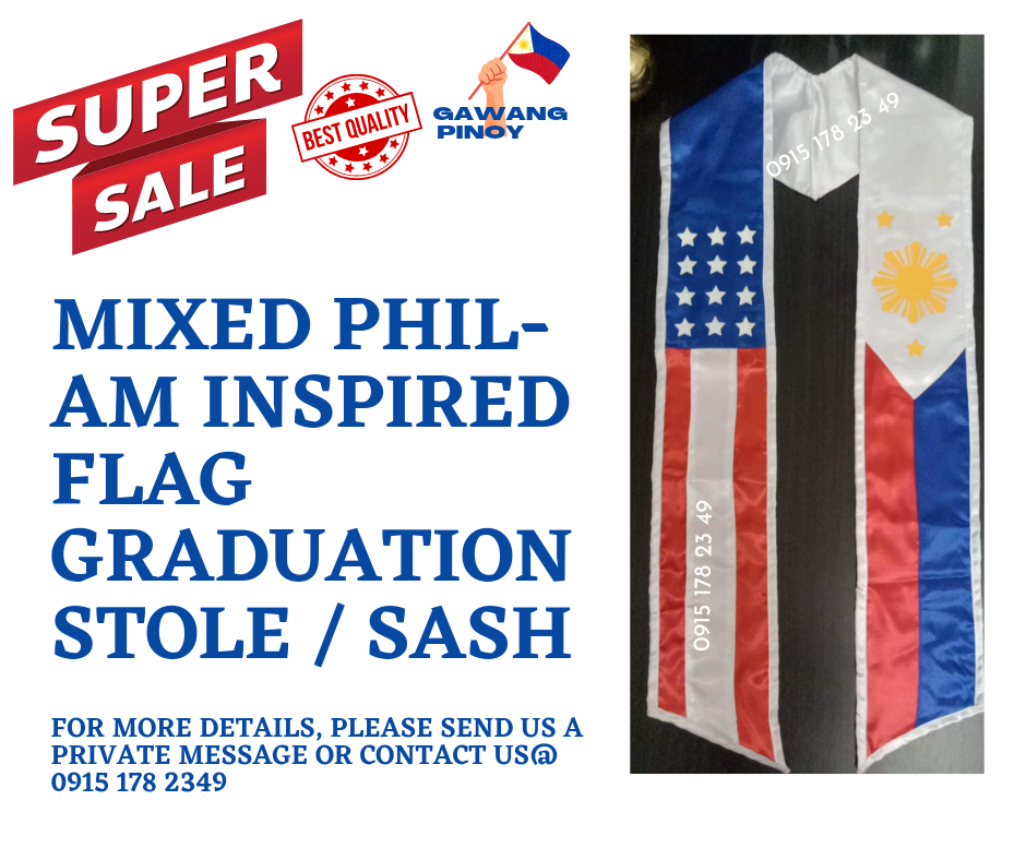 Philippine American flag inspired Graduation Stole sash | Lazada PH