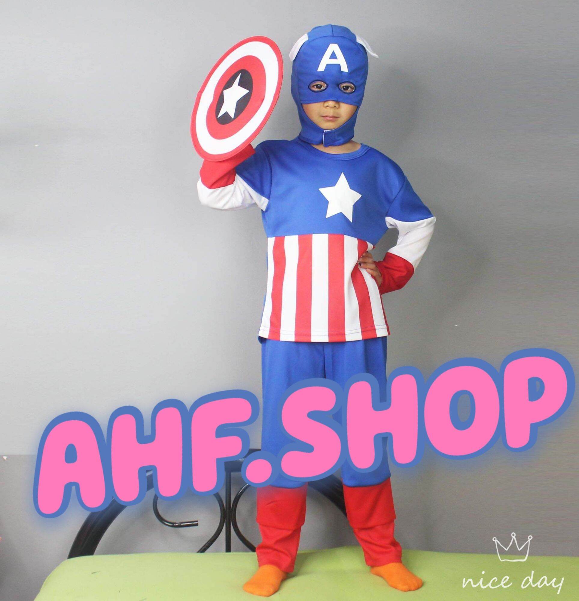 captain american kids costume,2-8yrs old,(shield+mask+top+pants ...
