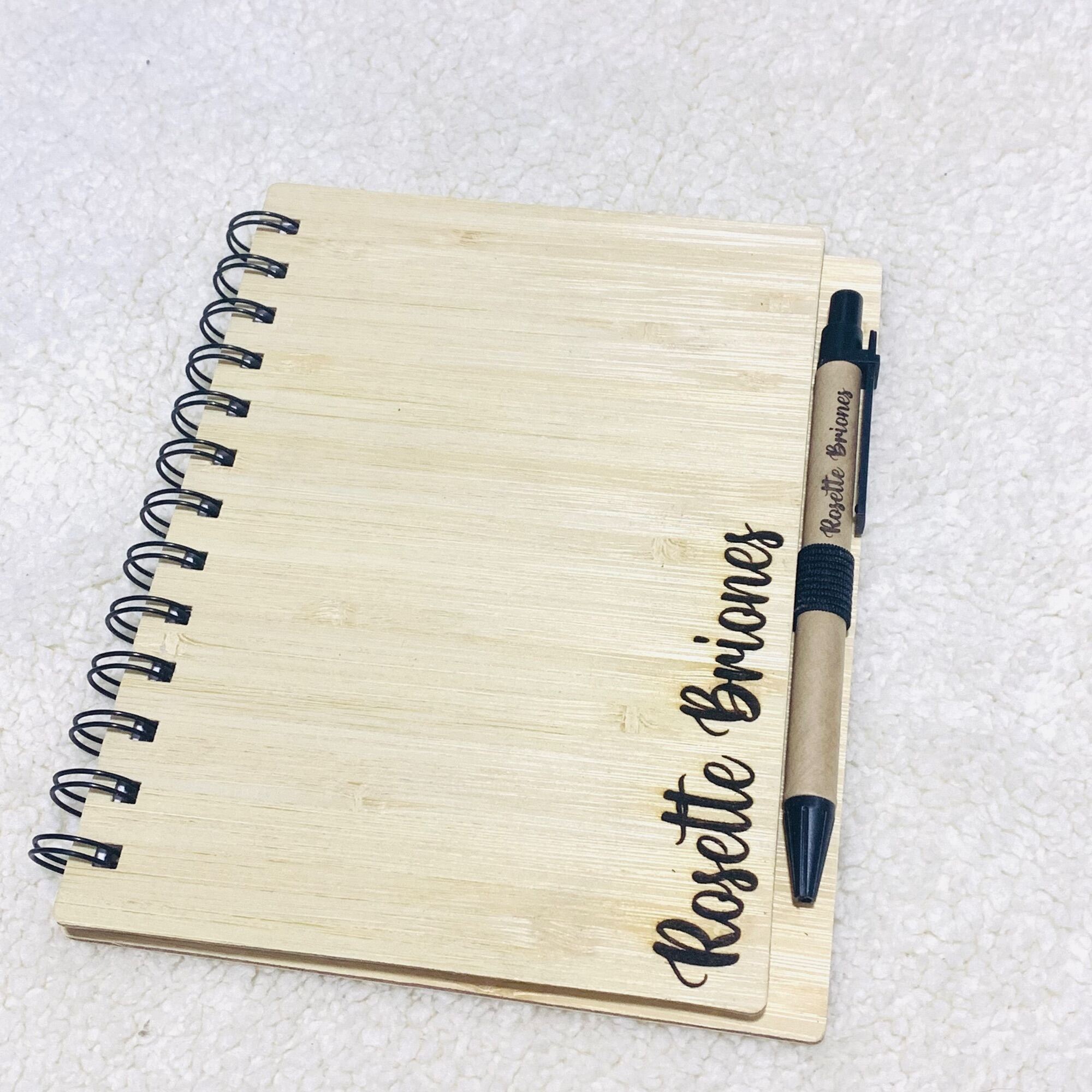 PERSONALIZED WOODEN NOTEBOOK WITH PEN | FREE LASER ENGRAVE | Lazada PH