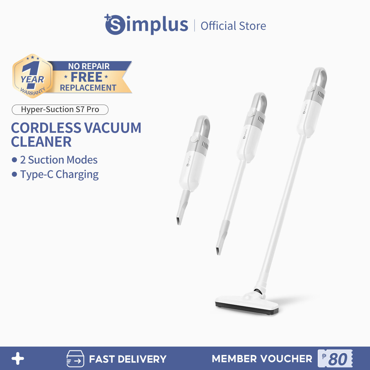 Simplus 3 in 1 Cordless Vacuum Cleaner Portable Vacuum Cleaner ...