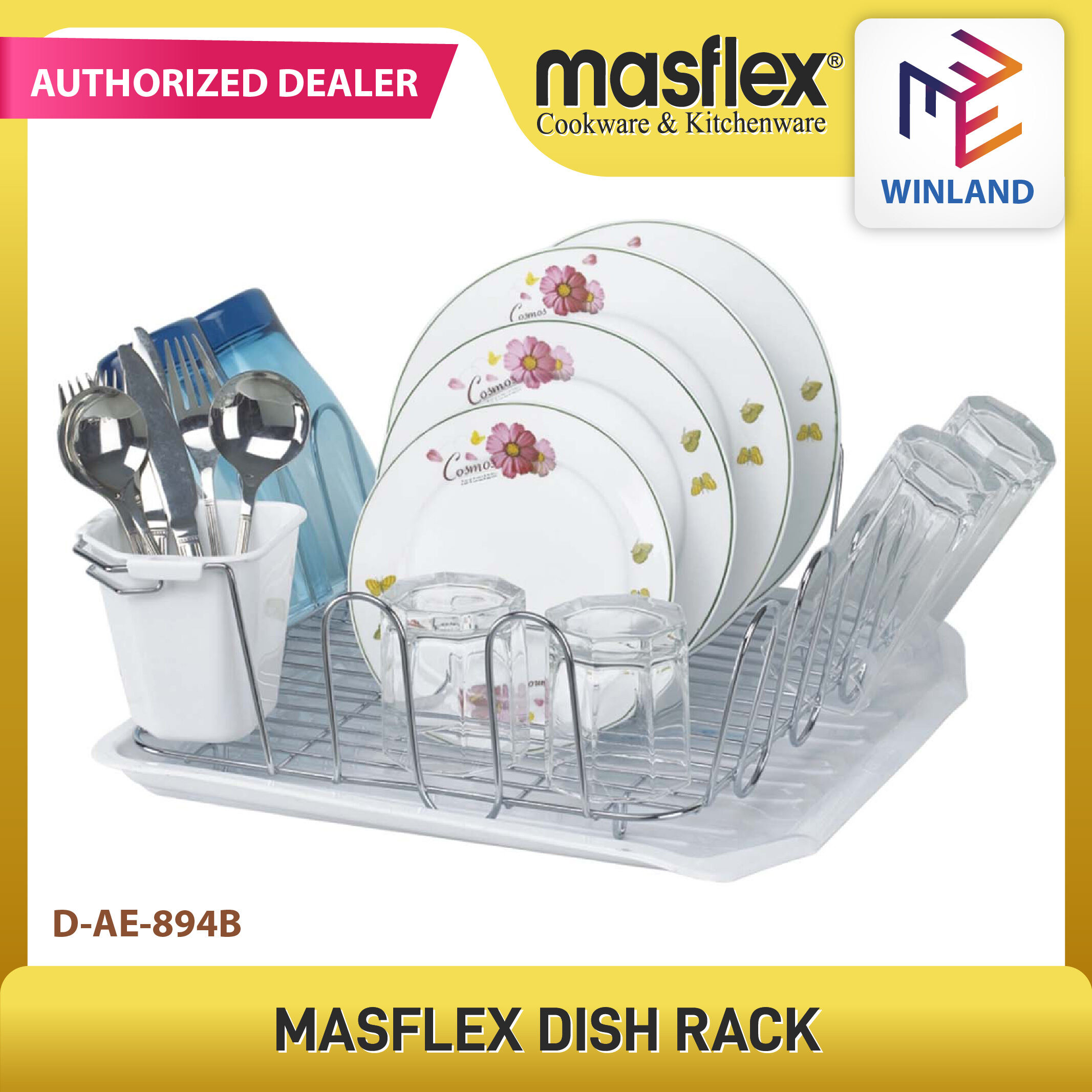 Masflex by Winland Modern Dish Organizer Tray Rack with Power Coated ...