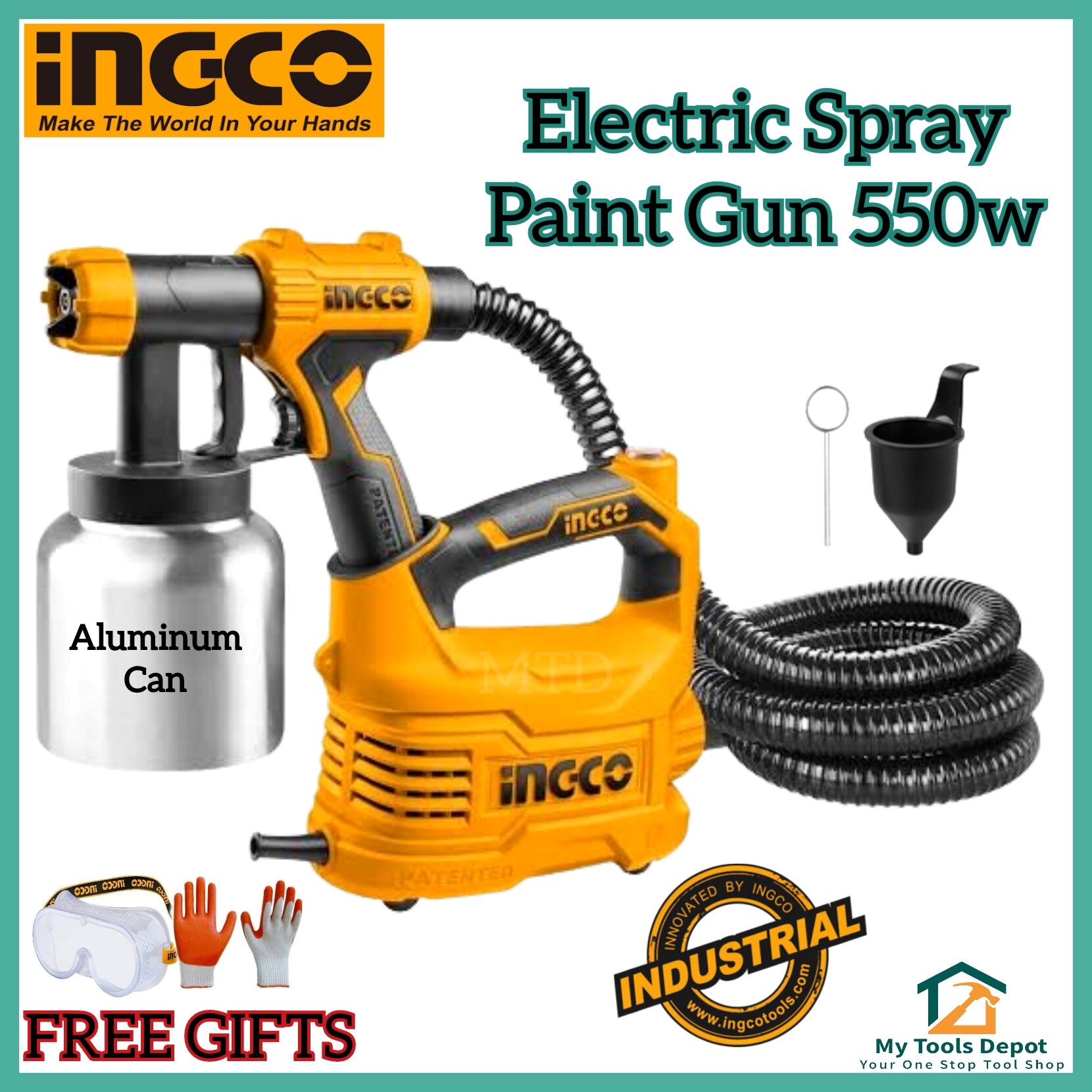 Ingco Electric Spray gun 500w SPG5008-2 (+FREEBIES) | Lazada PH