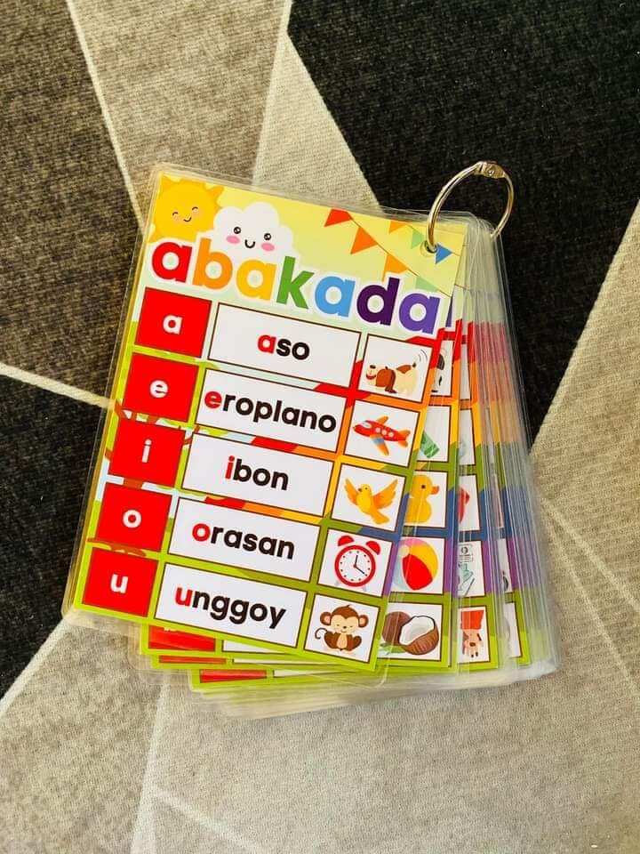 ABAKADA Patinig high quality laminated flashcards 16 PCs 250 microns ring bind ready | Lazada PH