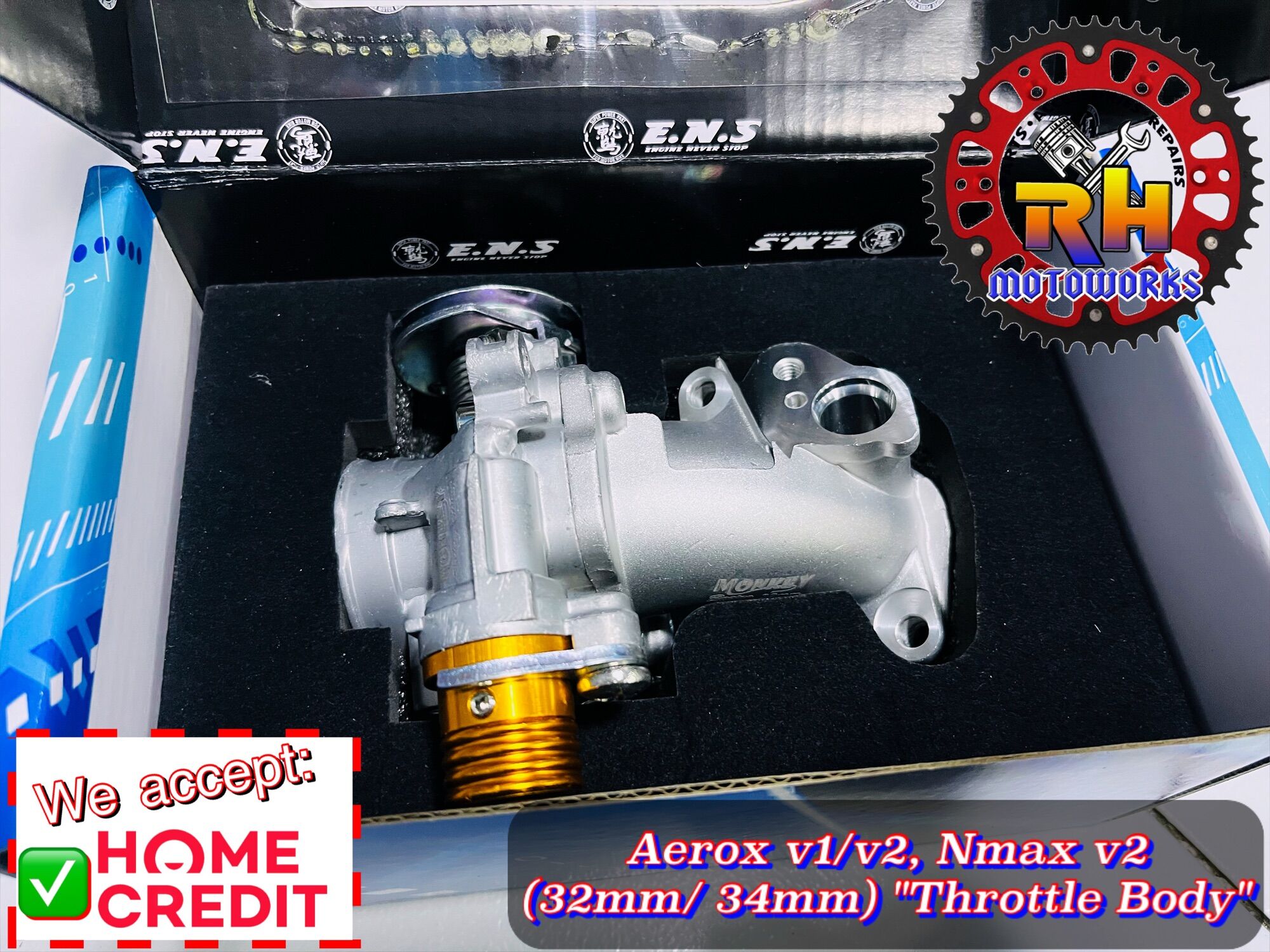 Aerox v1/v2, Nmax v2 Throttle Body (32mm/ 34mm/ 36mm) RACING MONKEY ...