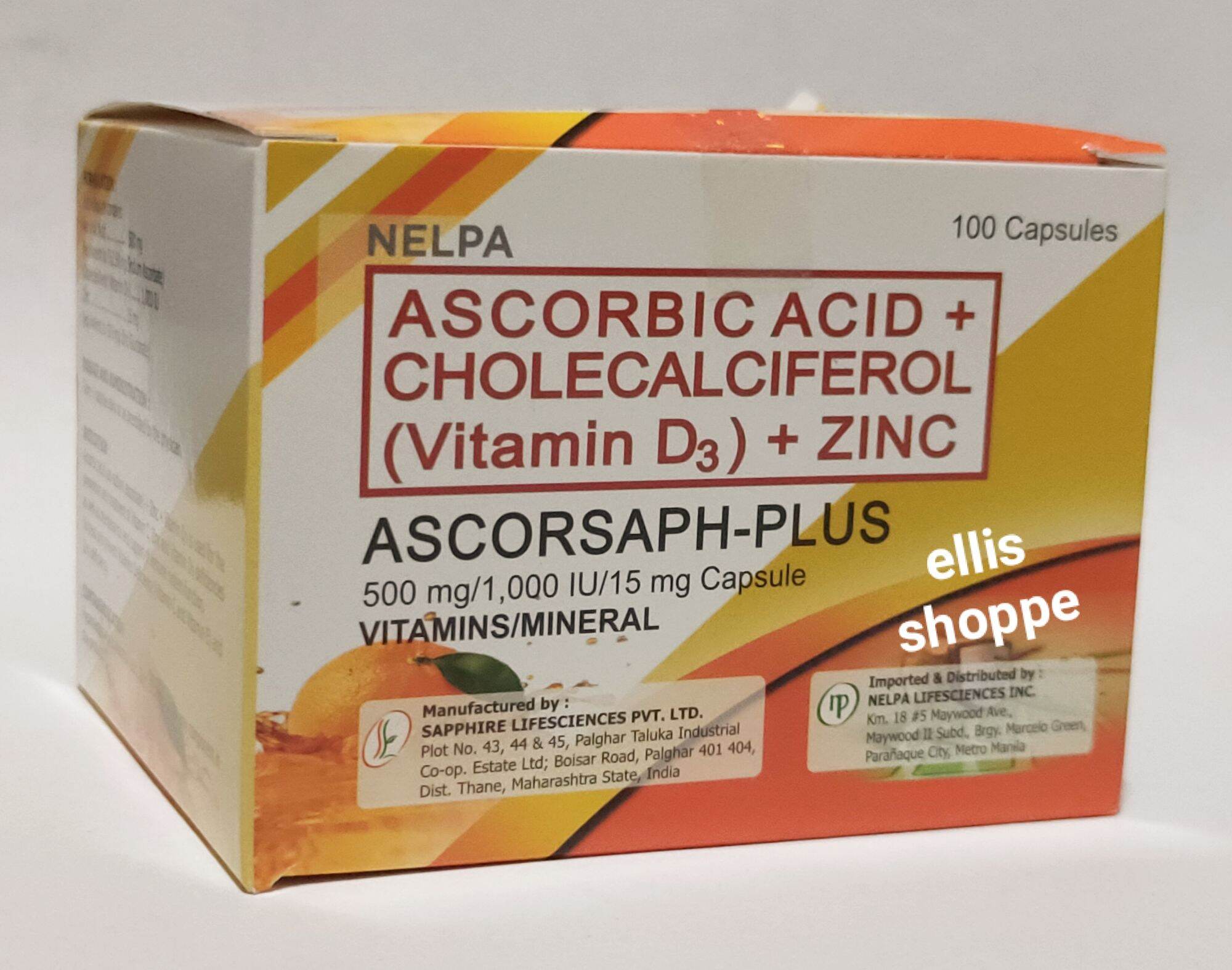 Ascorsaph Plus Ascorbic Acid D3 Zinc 500mg 1 000 IU 15mg Vitamins Ascorsaph Plus Ascorbic Acid D3 Zinc 500mg 1 000 IU 15mg Vitamins