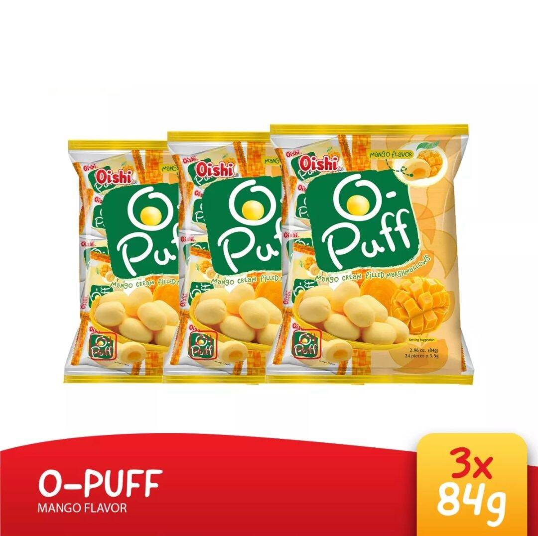 OISHI O - PUFF | SET OF 3 | ASSORTED | CHOCOLATE | MANGO | MATCHA GREEN ...