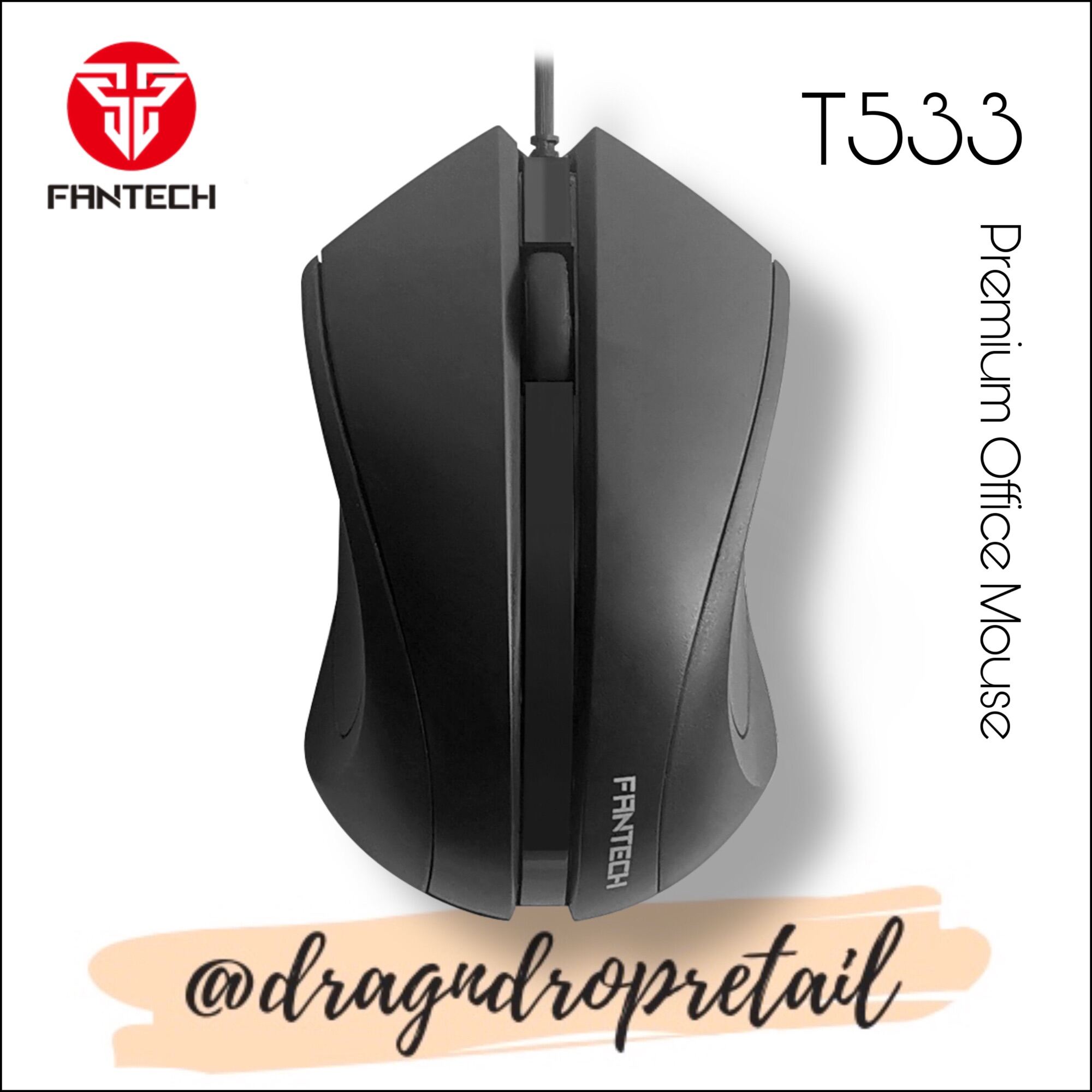 FANTECH T533 USB Premium Office Optical Wired Mouse - Black | Lazada PH