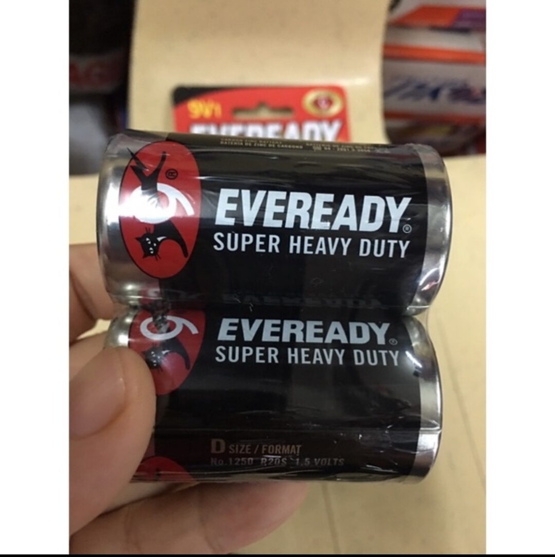 original eveready batteries: 1.5v, black/blue: D” ,C”, 2AA, 3AAA, 9V ...
