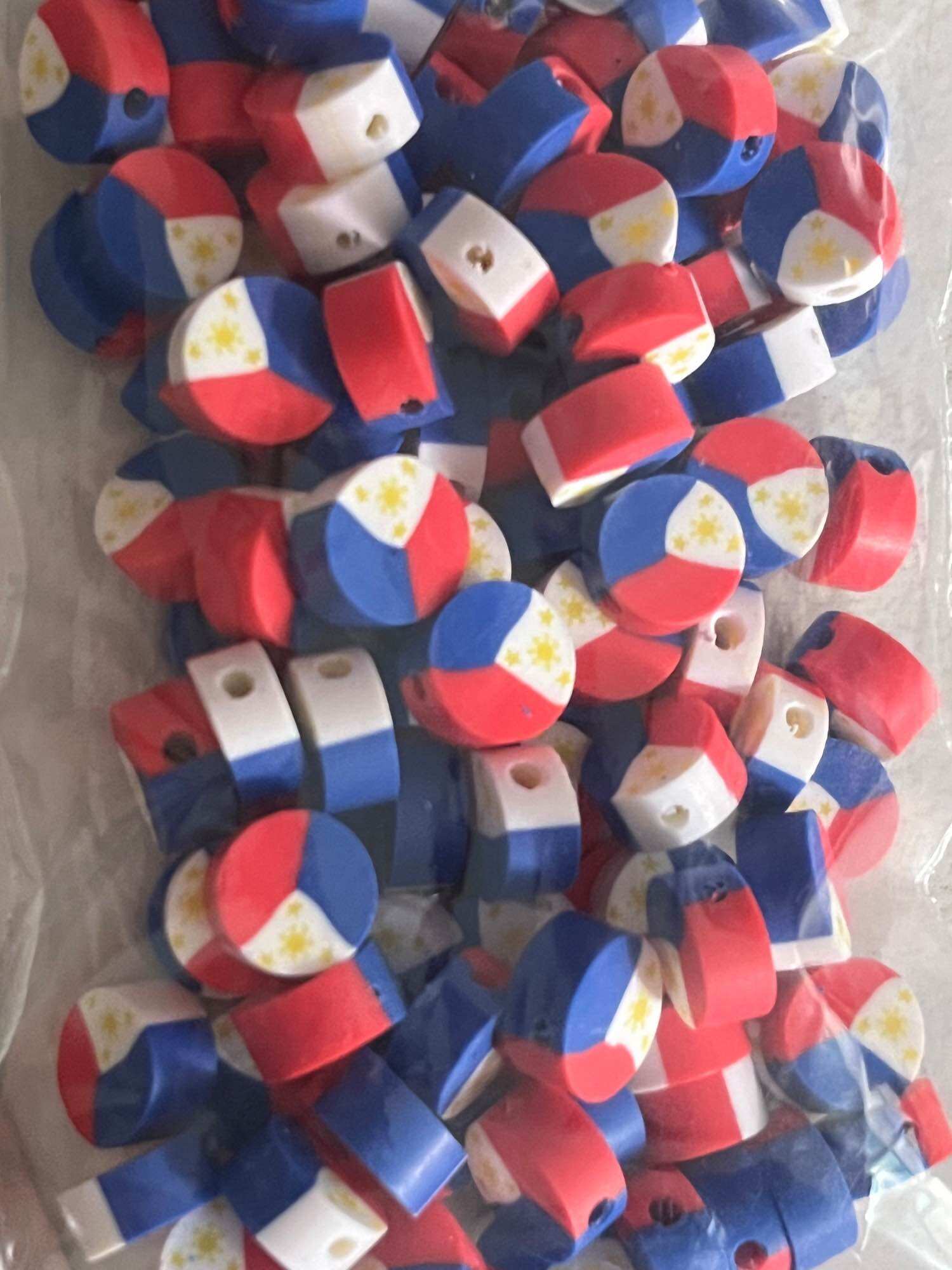 100 PCS pack Philippine Flag Polymer Clay Beads | Lazada PH