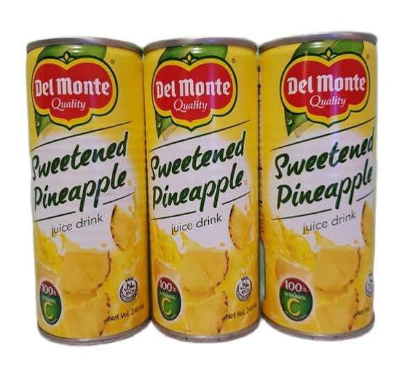 Del Monte Sweetened Pineapple Juice Drink ( pack of 6 cans x 240ml ...