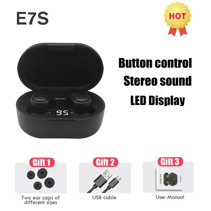 E7S TWS Wireless Bluetooth Headset with Mic LED Display Earbuds Noise ...