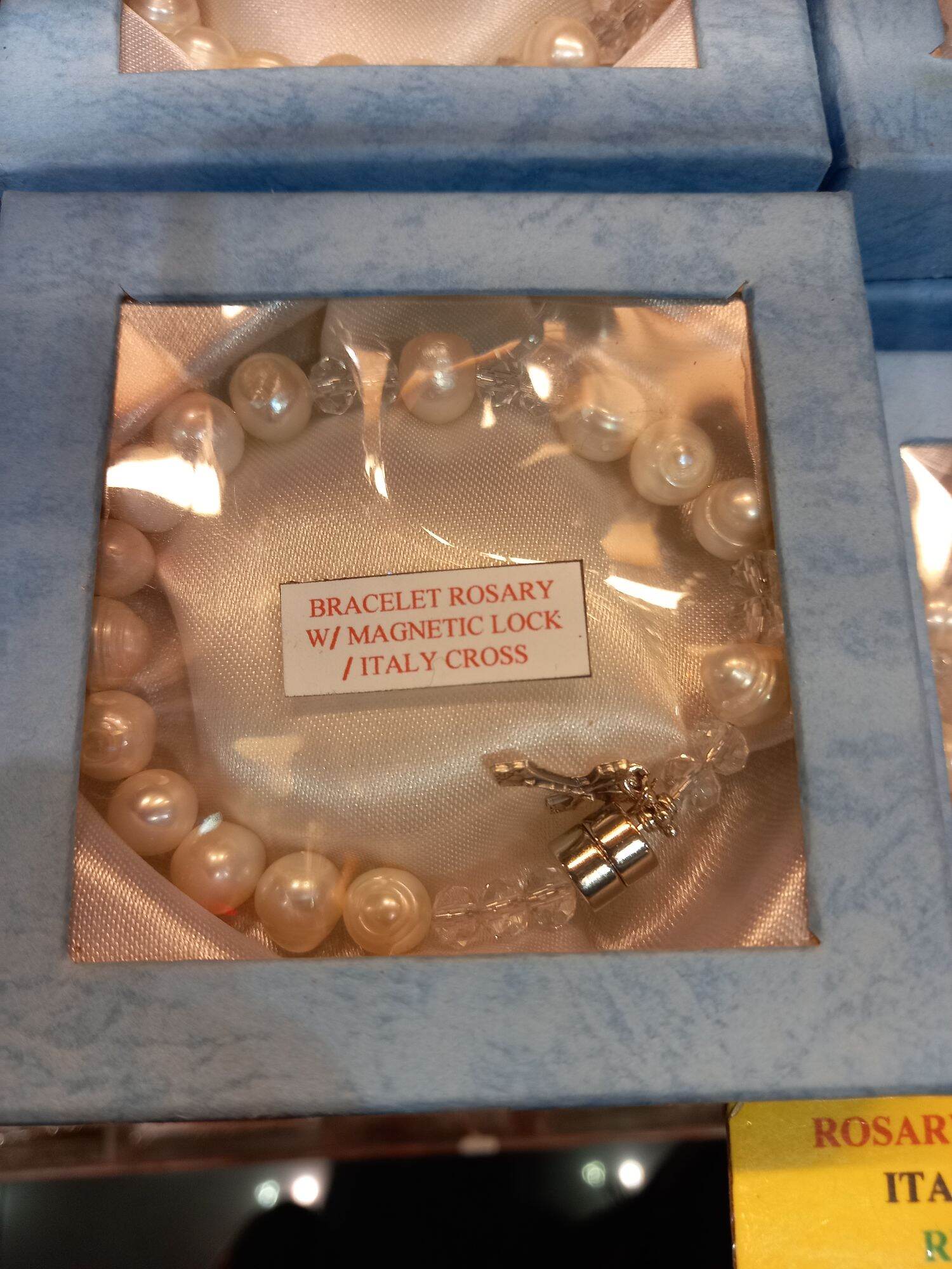 Magnetic Hematit with Italy Cross Rosary Bracelet - Religious Catholic ...