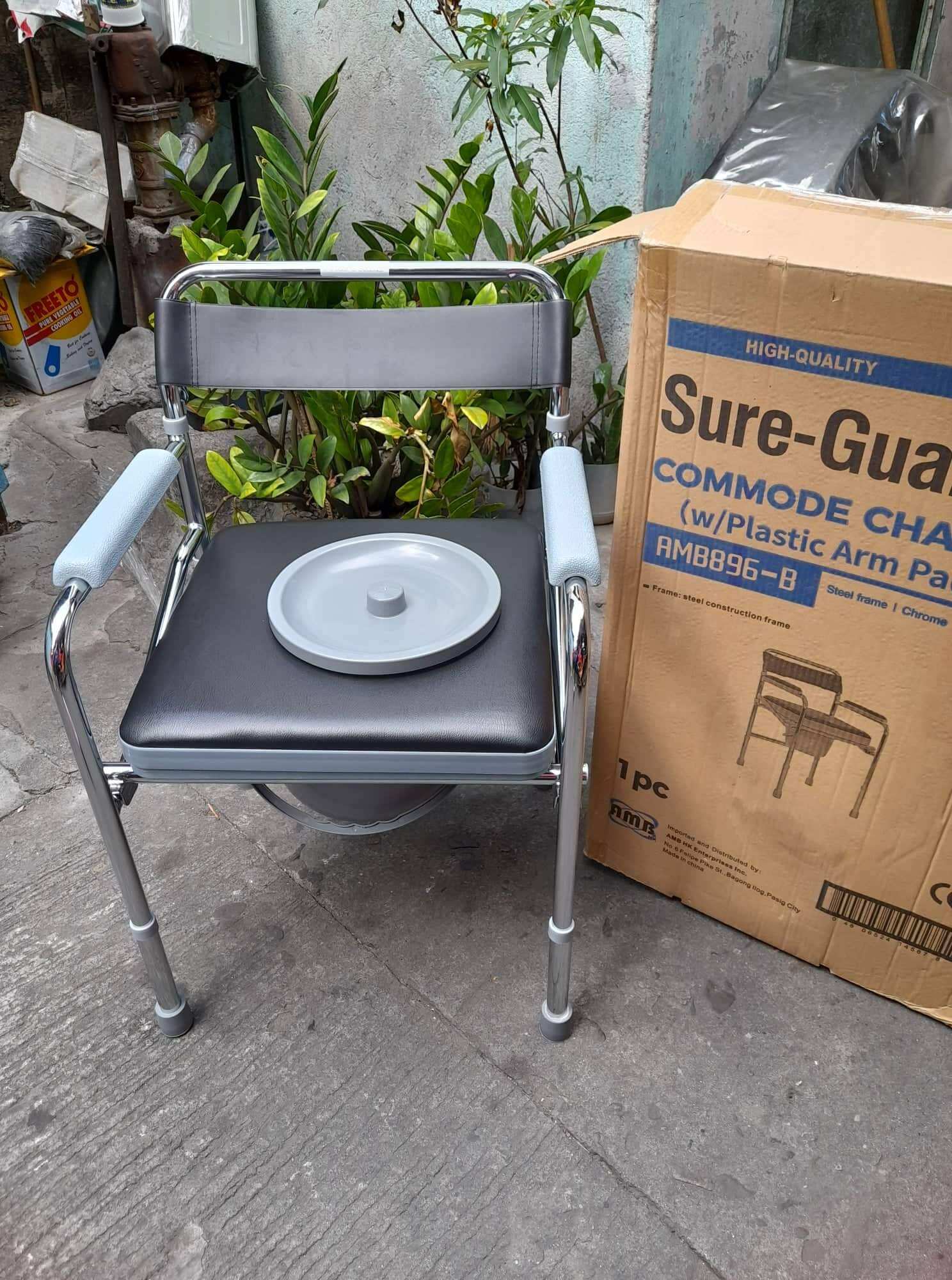 Commode Chair without Wheels Adjustable Height Foldable Heavy Duty ...