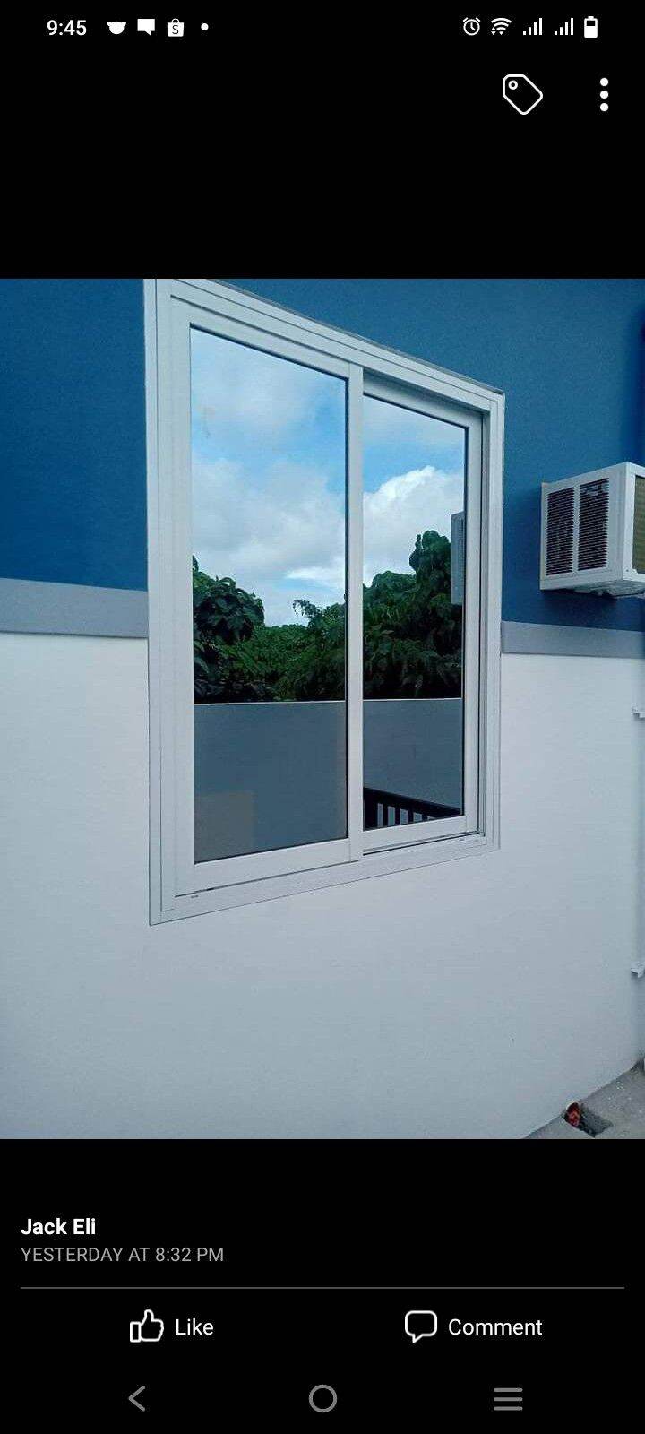 2x2 900 series' wood finish sliding window | Lazada PH
