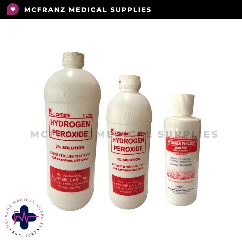J. Chemie Hydrogen Peroxide (Sizes: 120ml, 500ml, 1liter) | Lazada PH