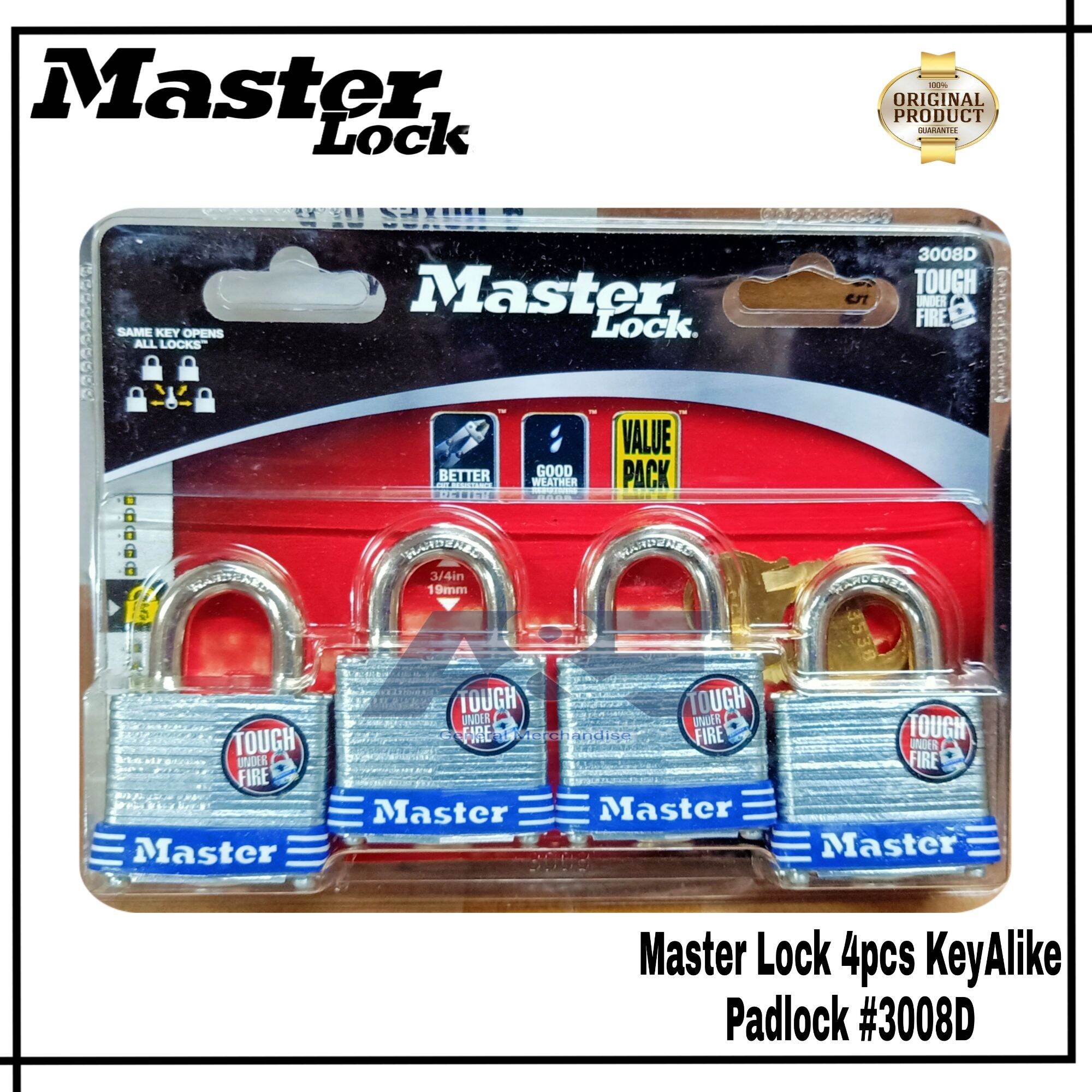 Master Lock 4pcs Set KeyAlike Padlock #3008D | Lazada PH