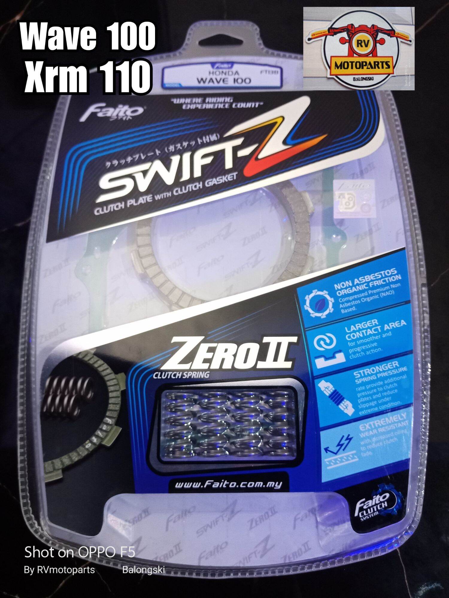 FAITO clutch lining w/ clutch spring Honda wave 100/125 / Xrm 110/125 ...