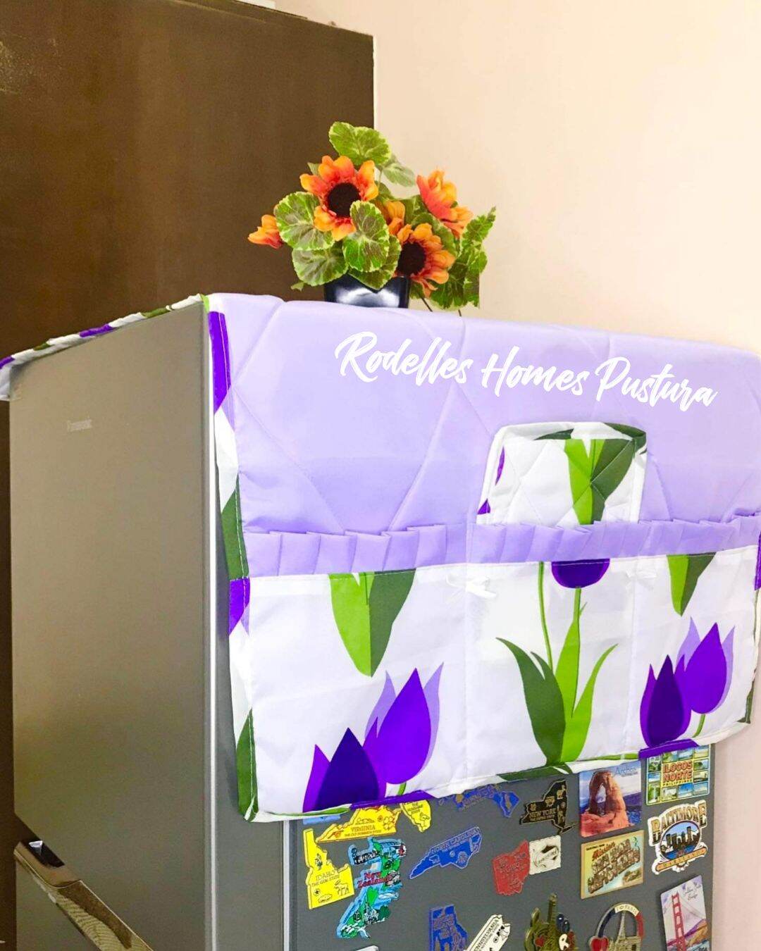 Ref Cover with Pockets and Handle Cover Refrigerator Dust Cover (Buds ...