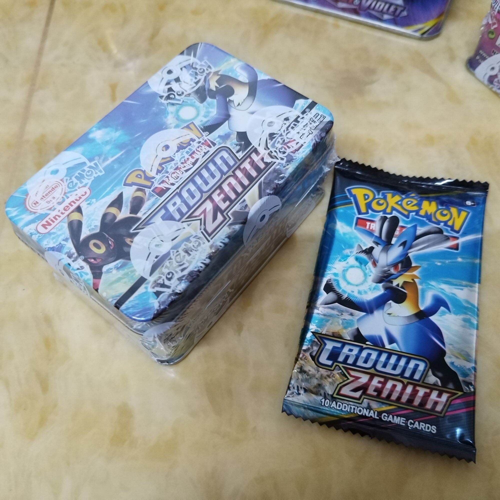 English Version Crown Zenith Iron Metal Box Pokemon Cards Vstar Vmax ...