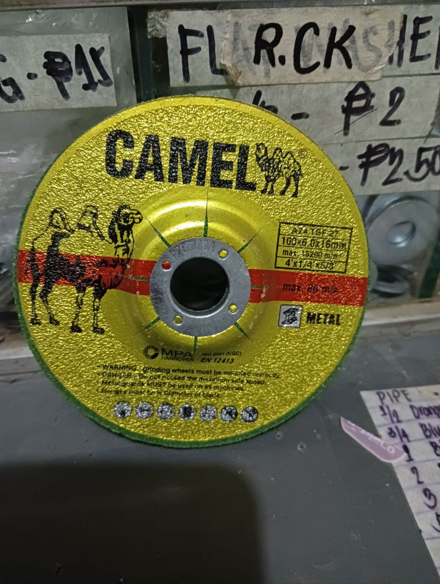 Grinding disc Camel 4"x1/4"x58" | Lazada PH