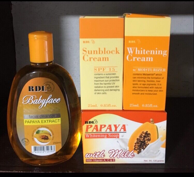 Rdl Set - F. Cleanser 250ml,Papaya Soap with Milk 135g,Whitening Cream ...