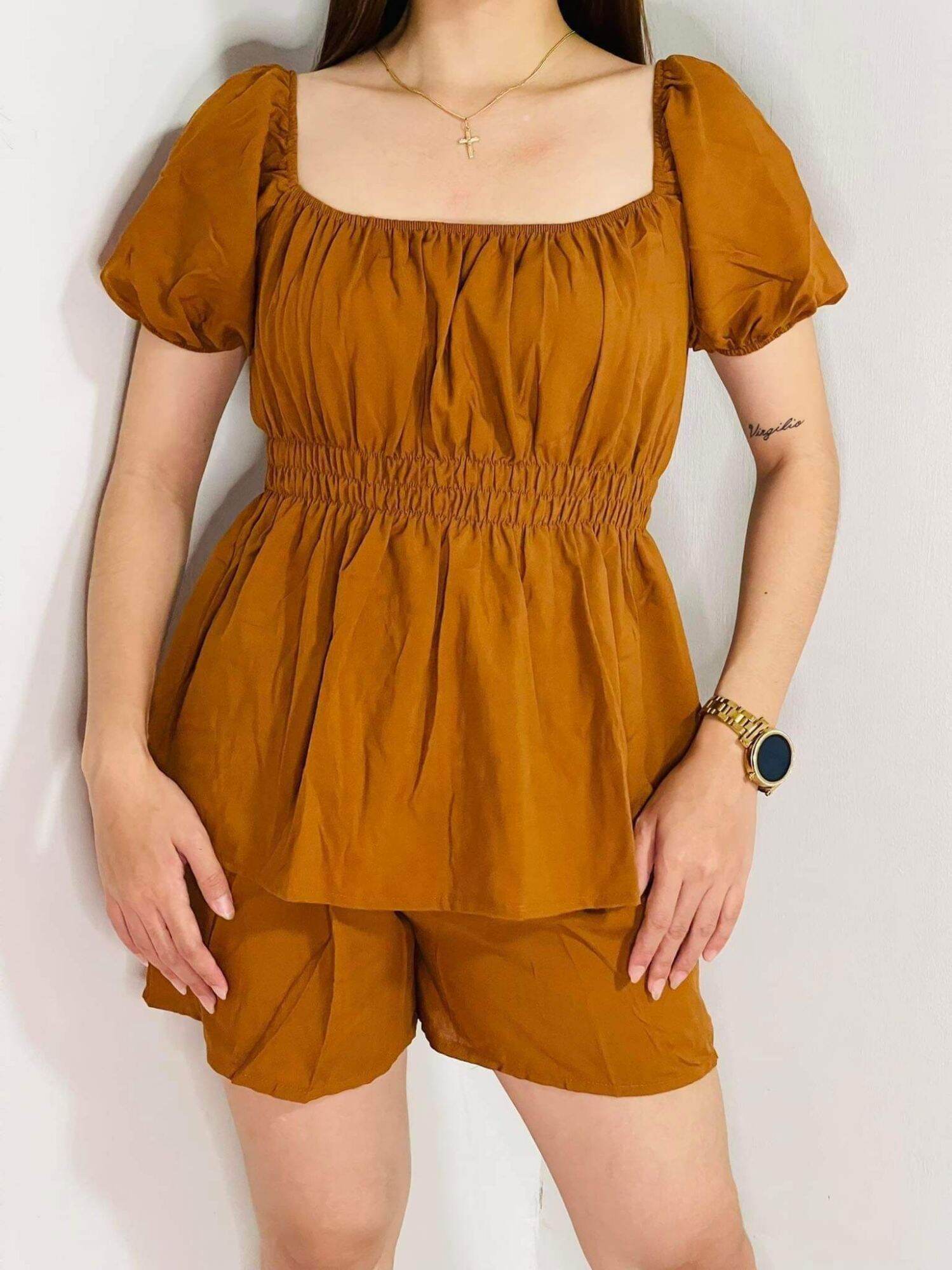 Puff Terno Chalis Fabric Fit to Large | Lazada PH