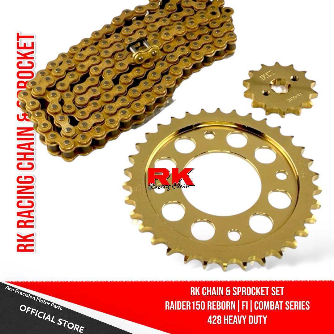 RK Racing Chain & Sprocket Set Raider150 Fi, Reborn, Combat Series #428 ...