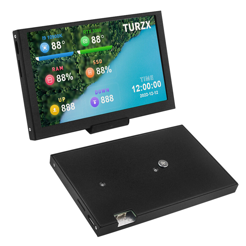 TURZX 5 Inch USB Type-C Secondary Screen 800*480 IPS LCD Computer CPU ...