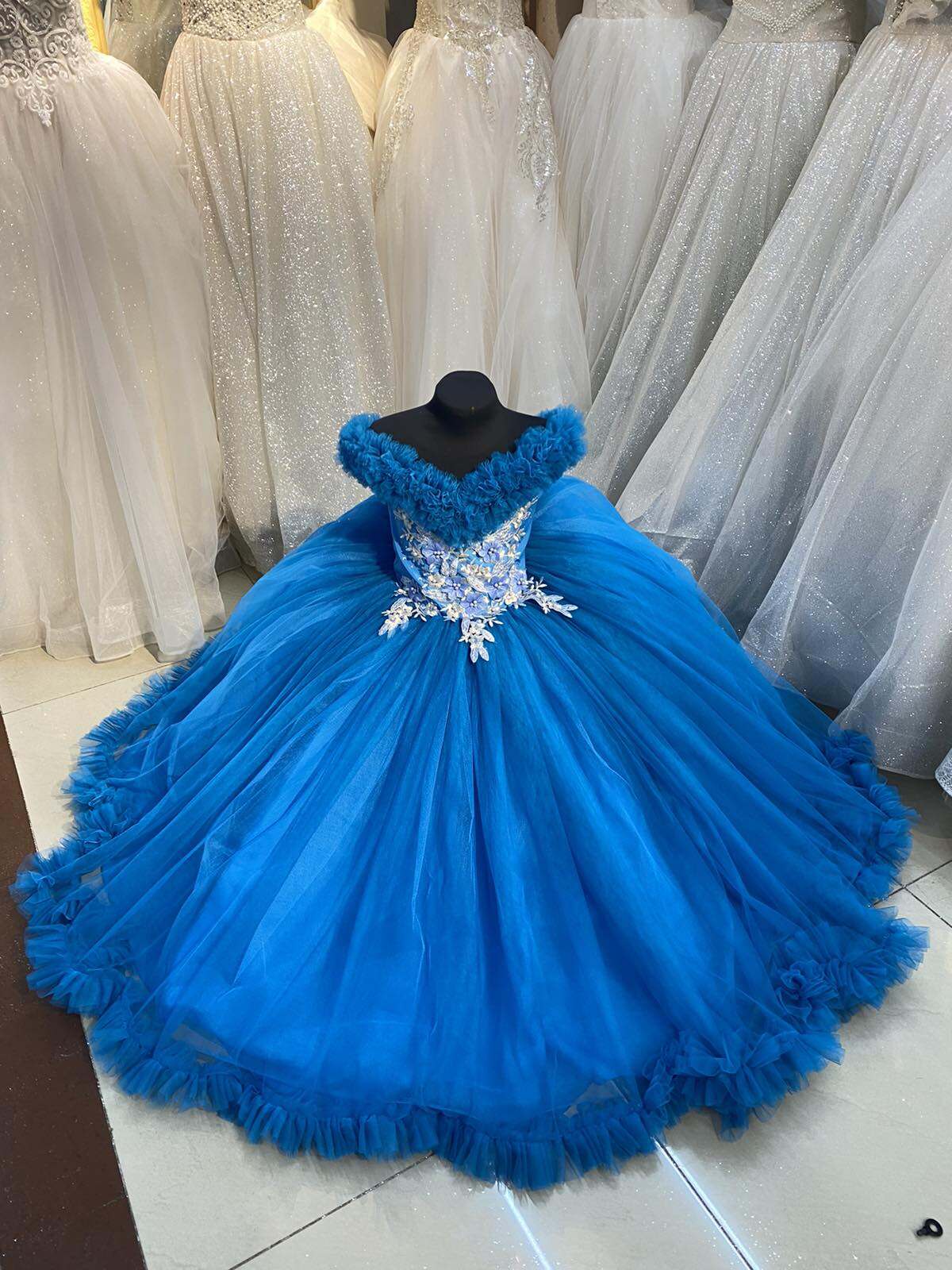 BLUE off shoulder KIDS BIRTHDAY GOWN for all ages | Lazada PH