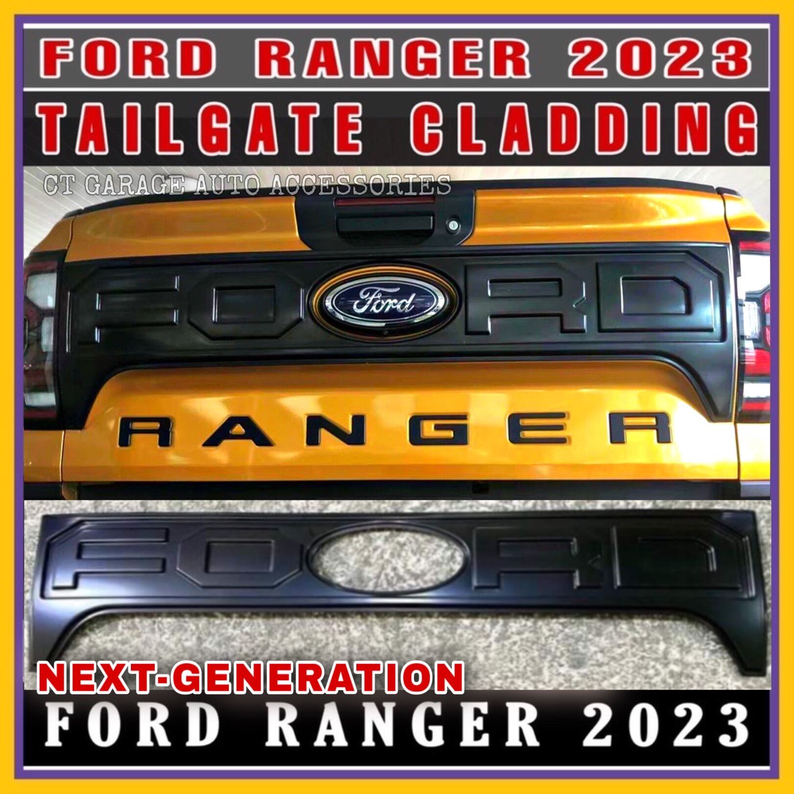 NEXT-GENERATION FORD RANGER 2023 REAR CLADDING/TAILGATE CLADDING (ford ...