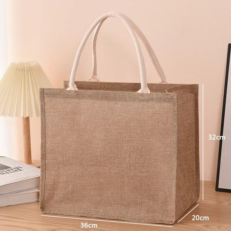 Linen Bag Hand-painted Cotton Sacks Jute Portable Imitation Sacks Linen ...