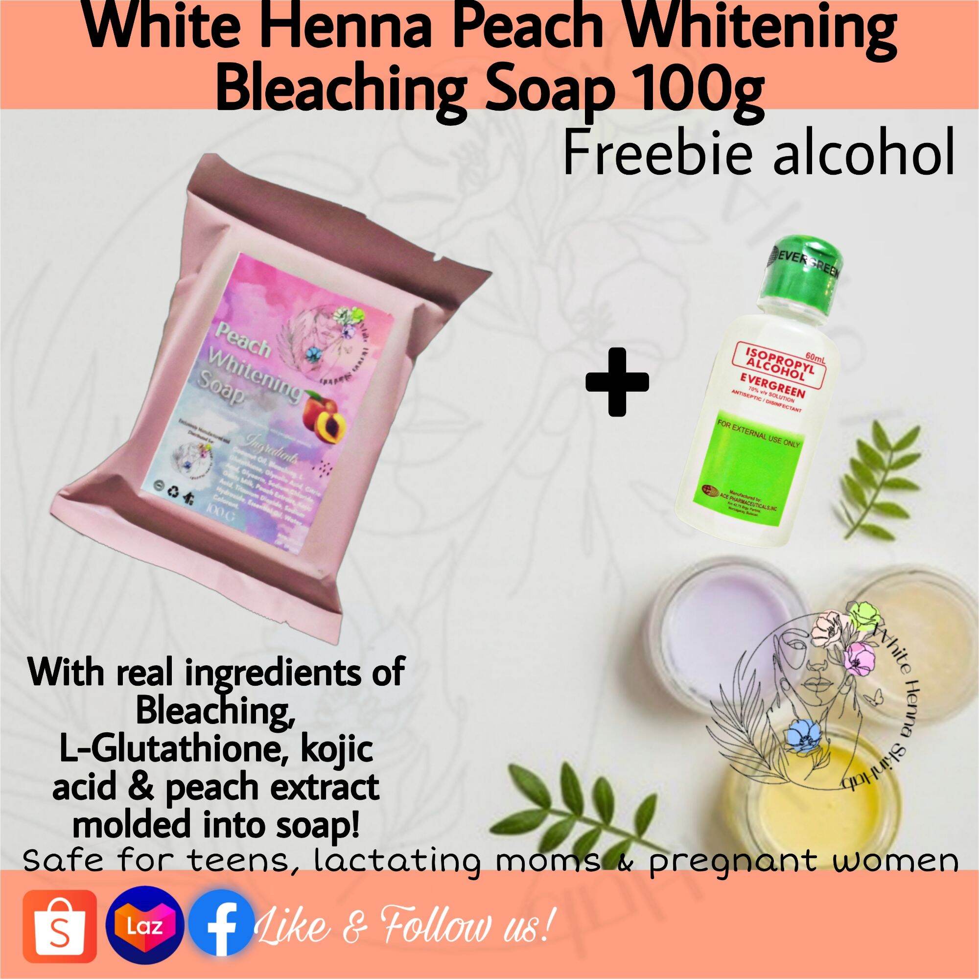 White Henna Whitening Peach Soap 100g (Bleaching Soap) | Lazada PH