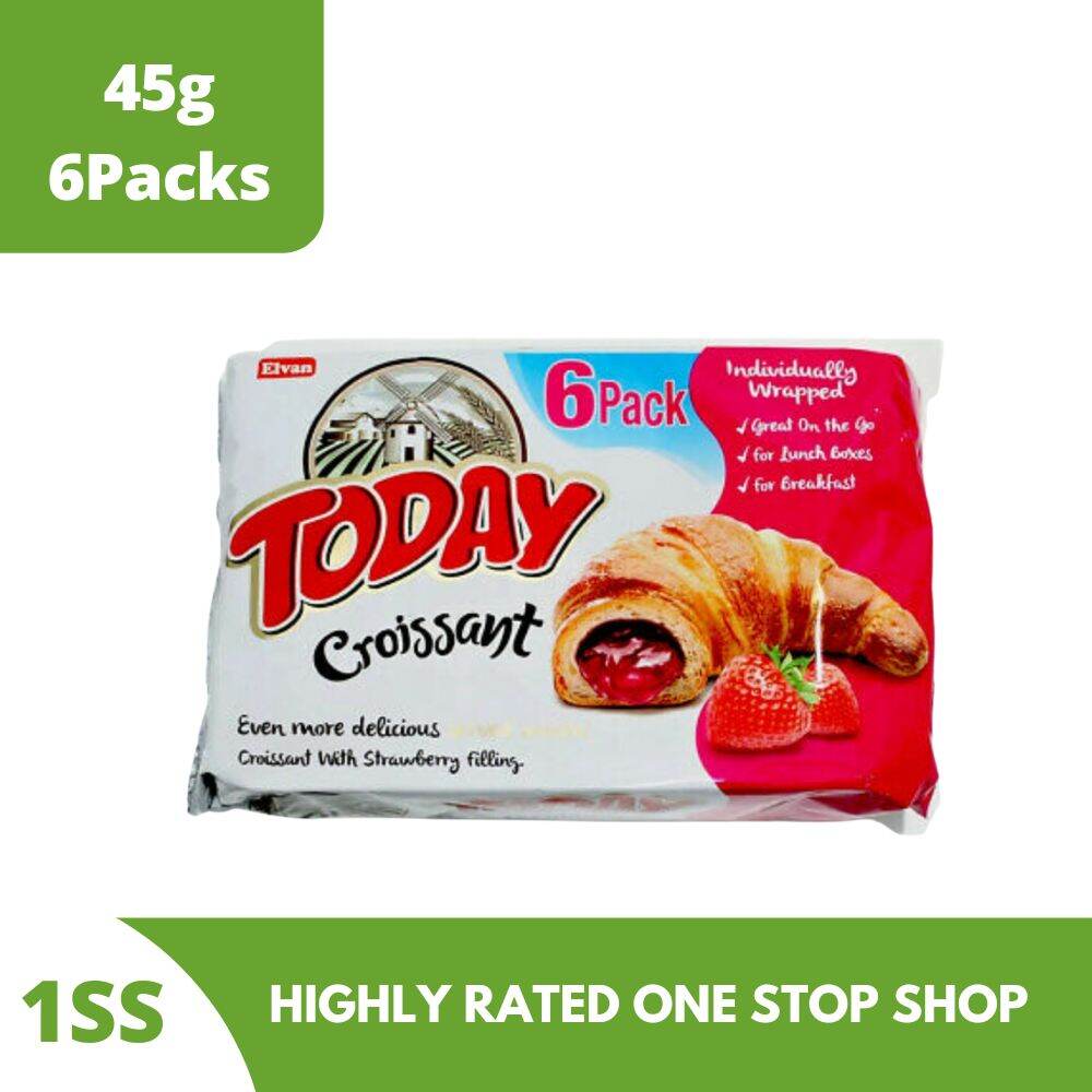 Elvan Today Soft Croissants Strawberry Filling 6 Pack, 45g | Lazada PH