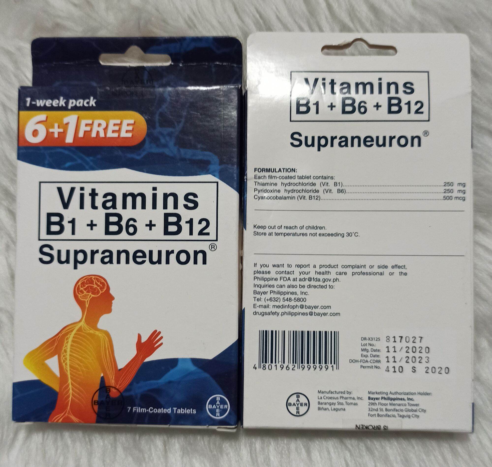 Supraneuron Vitamin B1+B6+B12 7tabs Nov2023 | Lazada PH