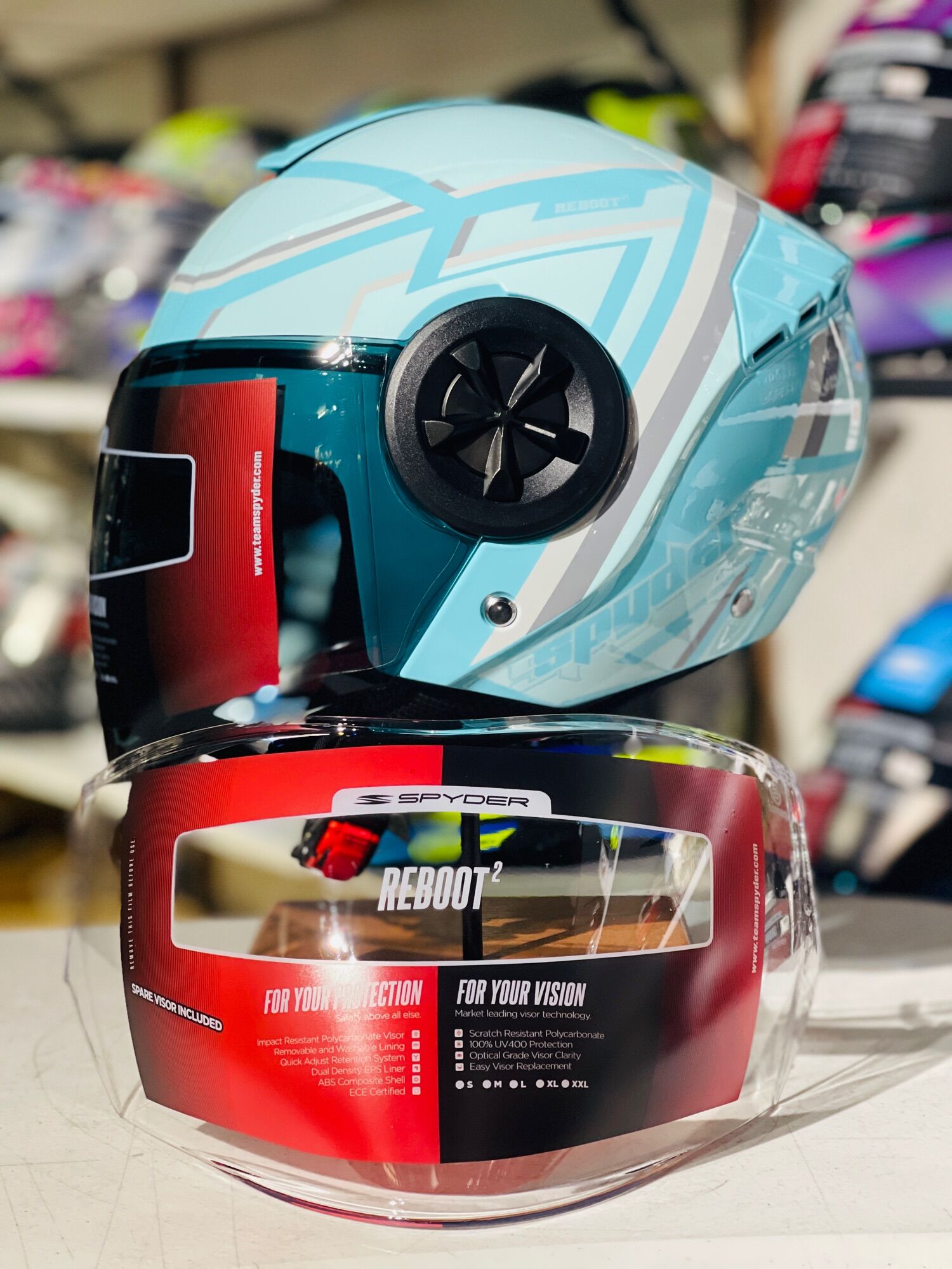 SPYDER REBOOT 2 G Half-Face Single Visor Helmet + Free Clear Visor ...