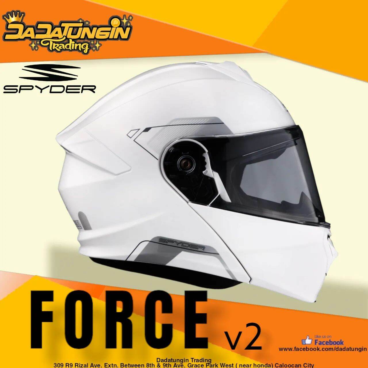 SPYDER Force v2 Modular Helmet + FREE Extra Clear Visor | Lazada PH