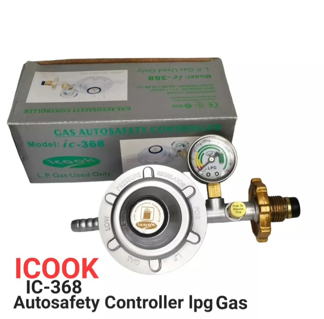 IC-368 ICOOK LPG REGULATOR WITH SAFETY BUTTON AND GAUGE | Lazada PH