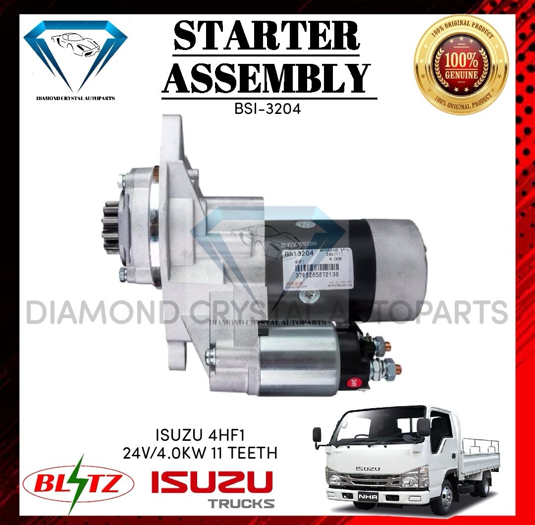 STARTER ASSEMBLY ISUZU 4HF1 24V/4.0KW 11 TEETH "BLITZ BRAND" | Lazada PH