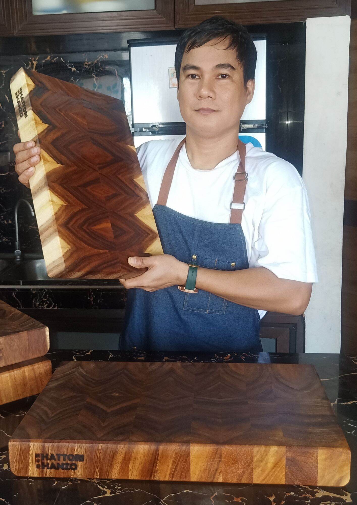 Hattori Hanzo HHBOSS Walnut Butcher Block, Thick End Grain Chopping ...