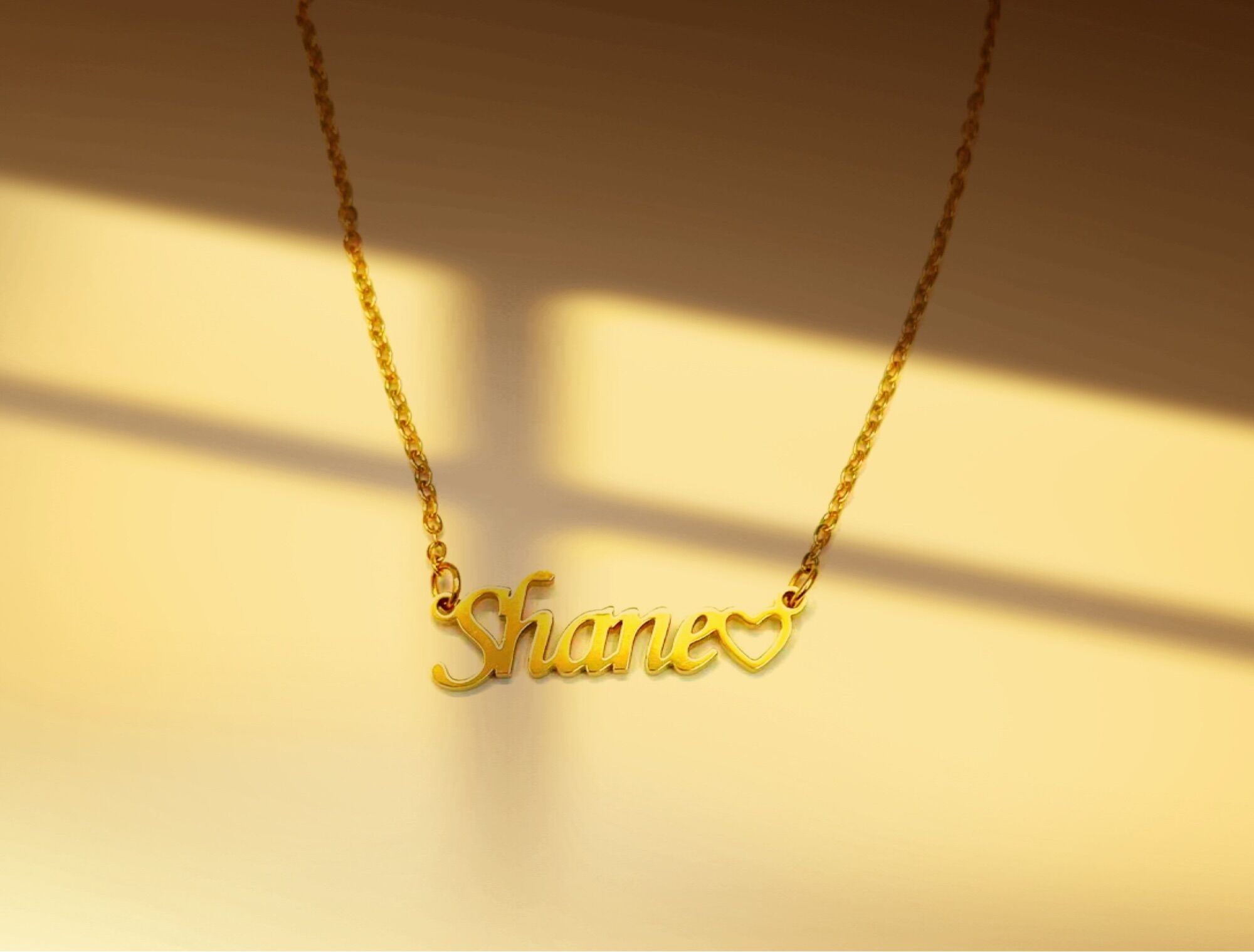 Shane Personalized Name Stainless Plated Gold Necklace 18inch/45cm ...