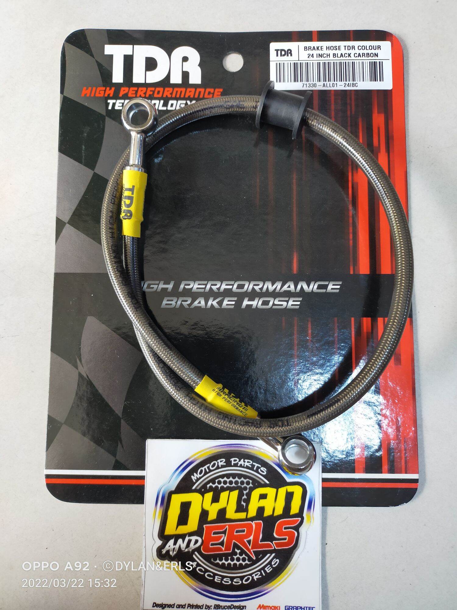 TDR BRAKE HOSE 24 INCH (REAR) 35 INCH FRONT BLACK CARBON UNIVERSAL ...