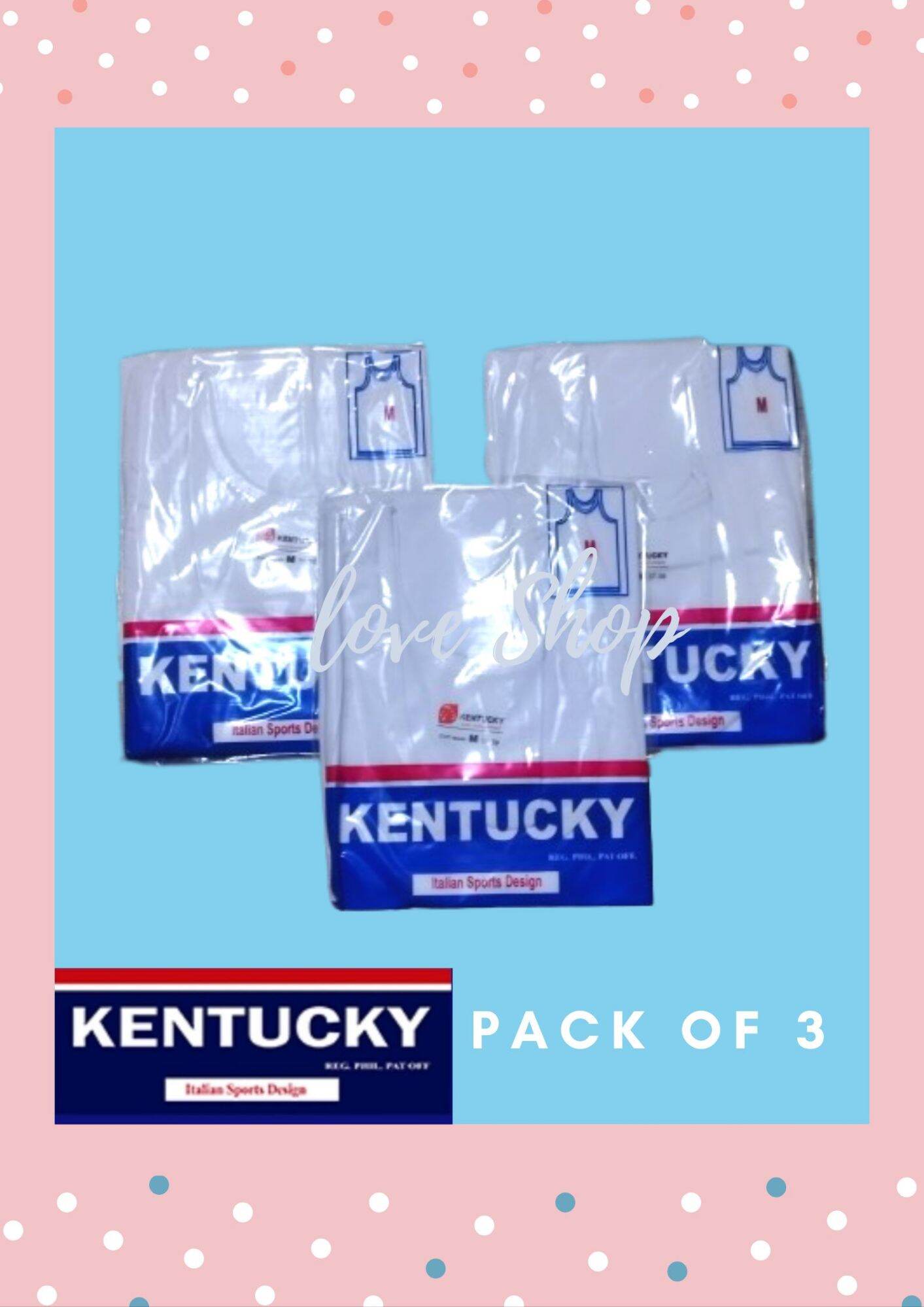 PLAIN WHITE KENTUCKY SANDO ADULTS PACK OF 3 | Lazada PH